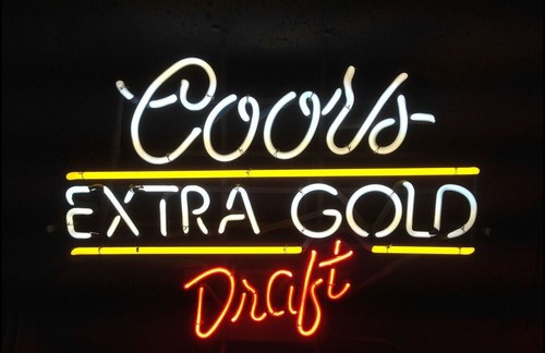 Coors Extra Gold Draft Neon Sign Lamp Bar Pub Wall Deocr Artwork Gift ...