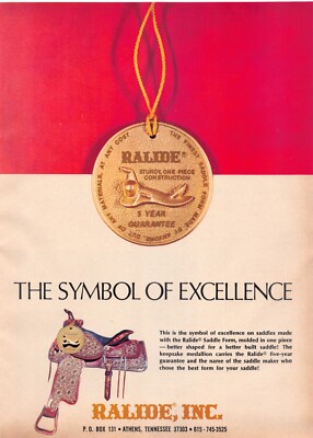 Ralide Western Cowboy Horse Saddle 5 Year Guarantee Vintage Magazine ...