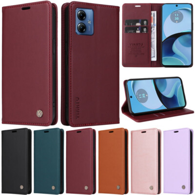 Book Wallet Leather Flip Case For Motorola Edge 60 50 Pro Moto G15 G54 ...