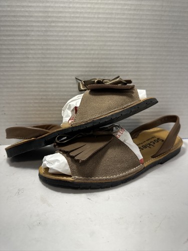 Sockless Women’s Brown Leather Flats Sandals Sz 37/7 HHR7-5 New ...