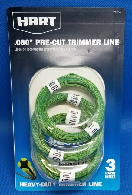 HART Pre-cut Trimmer Line .080-inch 3 Refills for Bump-feed String ...