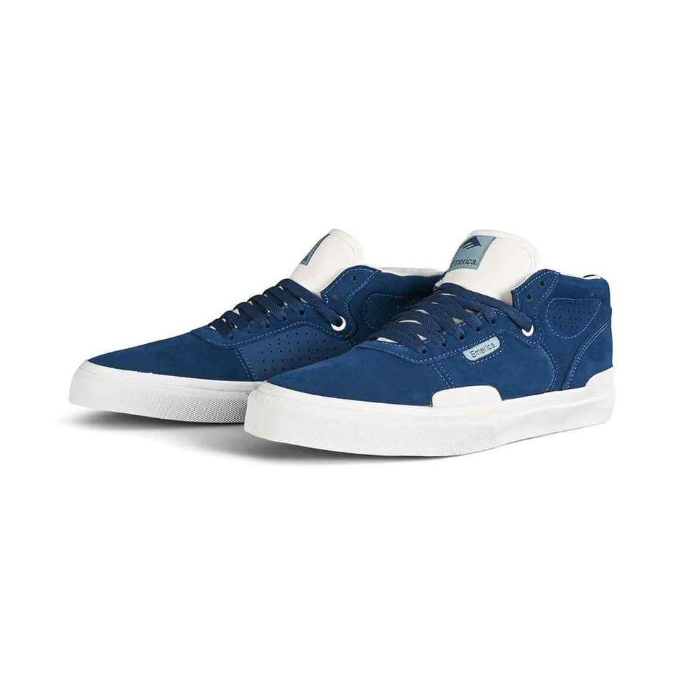 Emerica Pillar Mid-Top Skate Shoes - Navy/White | eBay UK