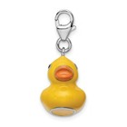Duck Charm 3D Enameled .925 Sterling Silver Solid Click On Amore La ...