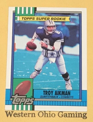 1990 Topps Troy Aikman #482 Disclaimer Super Rookie Card | eBay