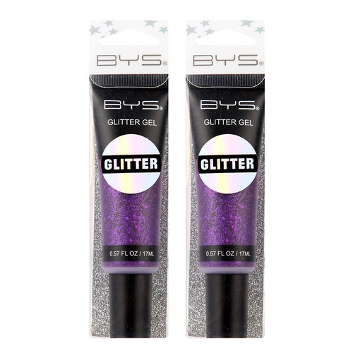 2x BYS Purple Glitter/Sparkle Gel Makeup/Beauty Set Hair Quick Dry ...
