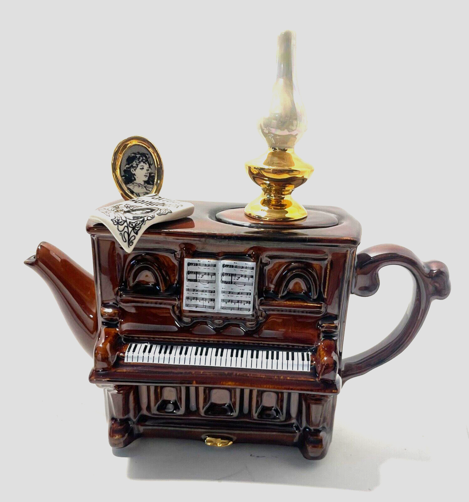 Vintage Swineside Teapottery Ceramic Parlor Piano Decorative Teapot ...
