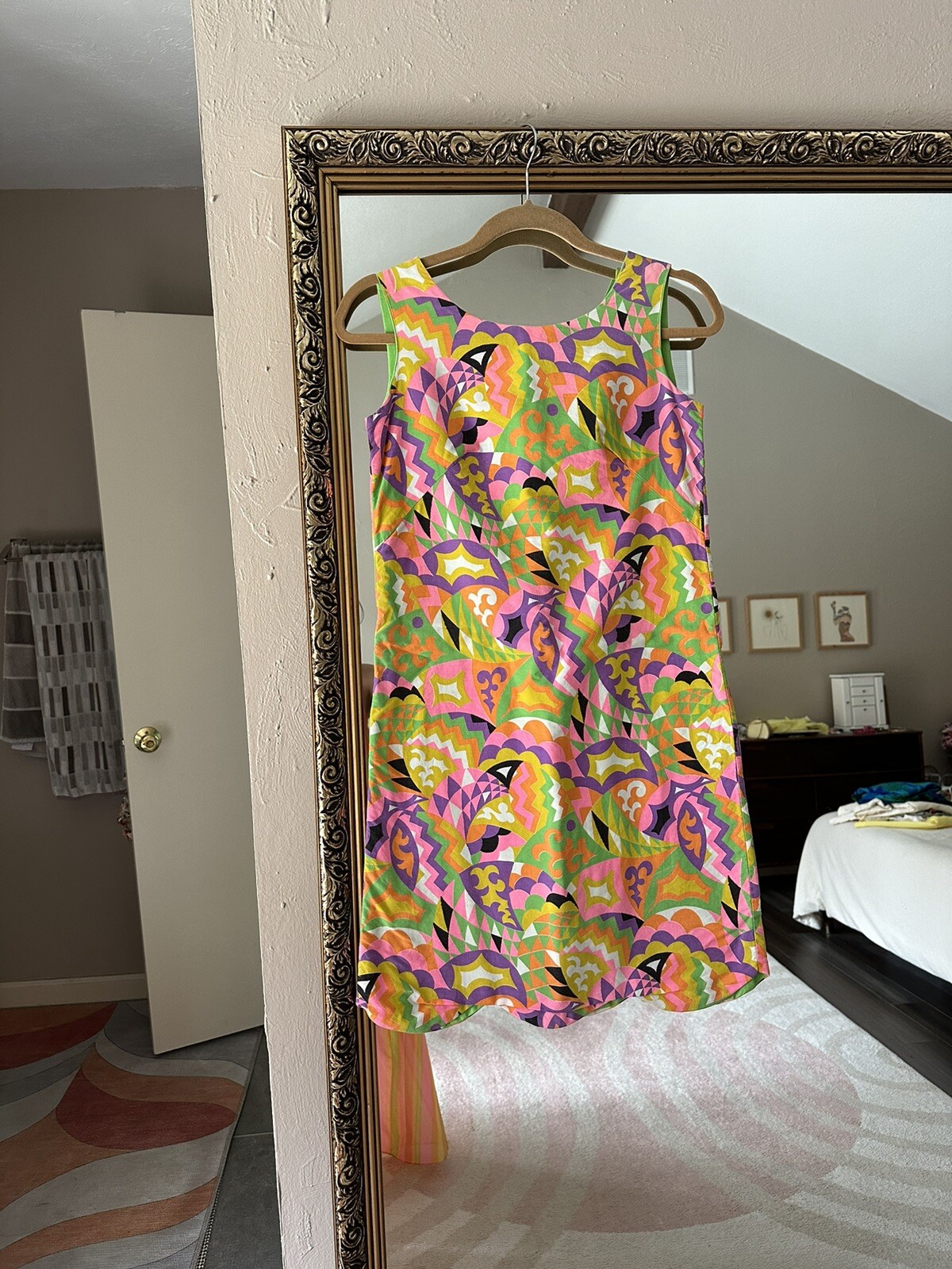 1960s Psychedelic Reversible Mini Gogo Dress - Gem