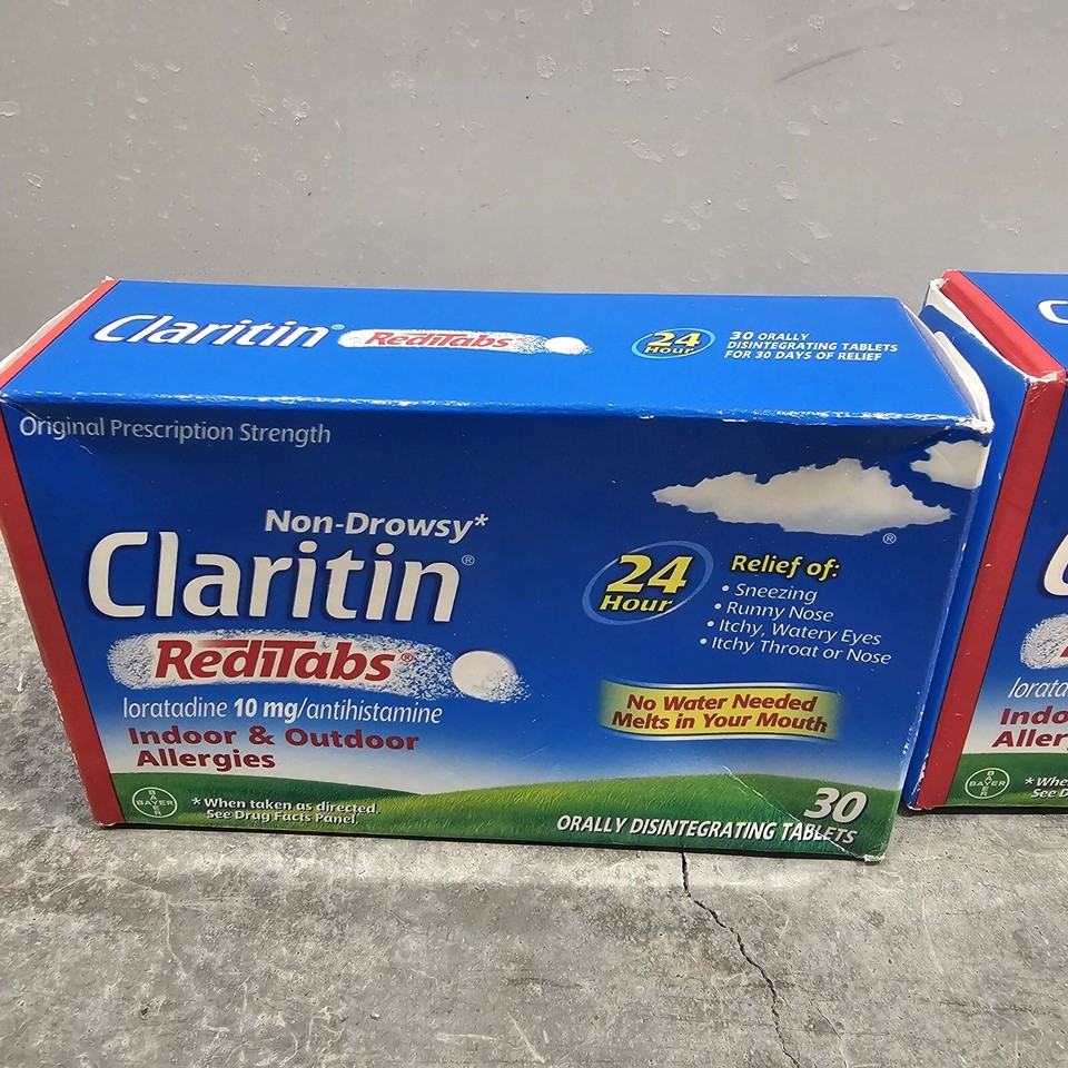 Claritin RediTabs 10mg 24HR Allergy Relief 30 Tablets 2PK Exp 04/24 ...
