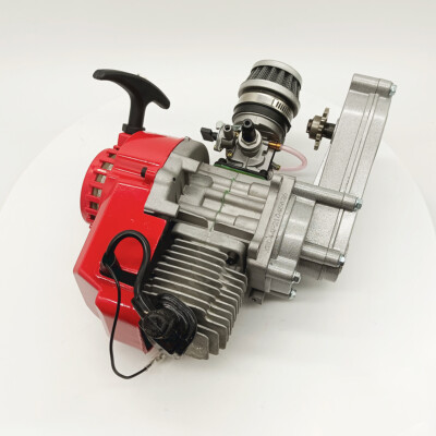 49CC MINI DIRT BIKE ENGINE WITH TRANSFER BOX RED PULL START MINI MOTO ...