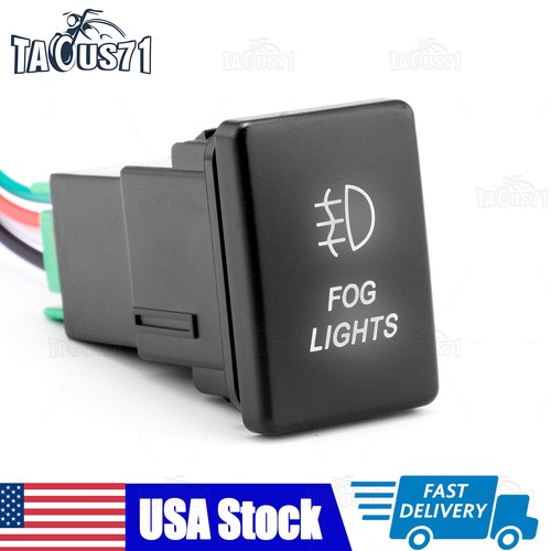 Fog Push Button Switch w/ White LED Background Indicator Lights OEM For ...