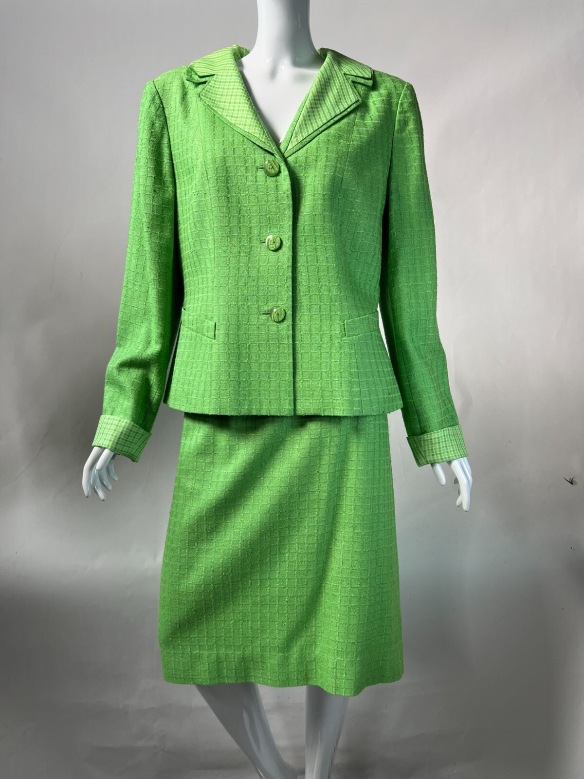 Vintage George Simonton Green Womens Suit Set Size 14… - Gem
