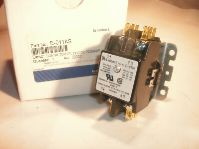 EMERSON/LIEBERT E-011AS CONTACTOR 2P 20/30 AMP 24V COIL 45CG20AJB669R ...