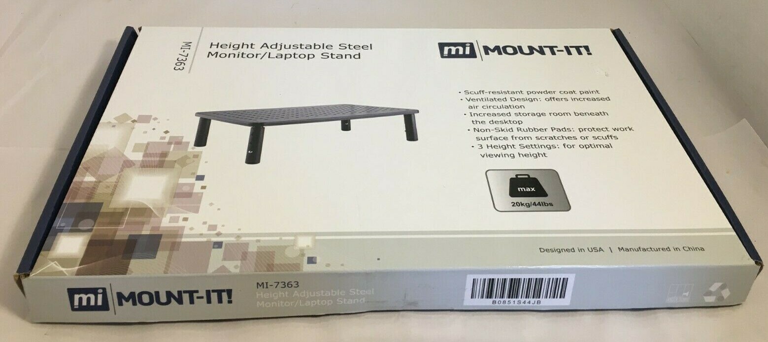 Mount It Height Adjustable Steel Monitor/Laptop Stand MI-7363 UP to 32 ...