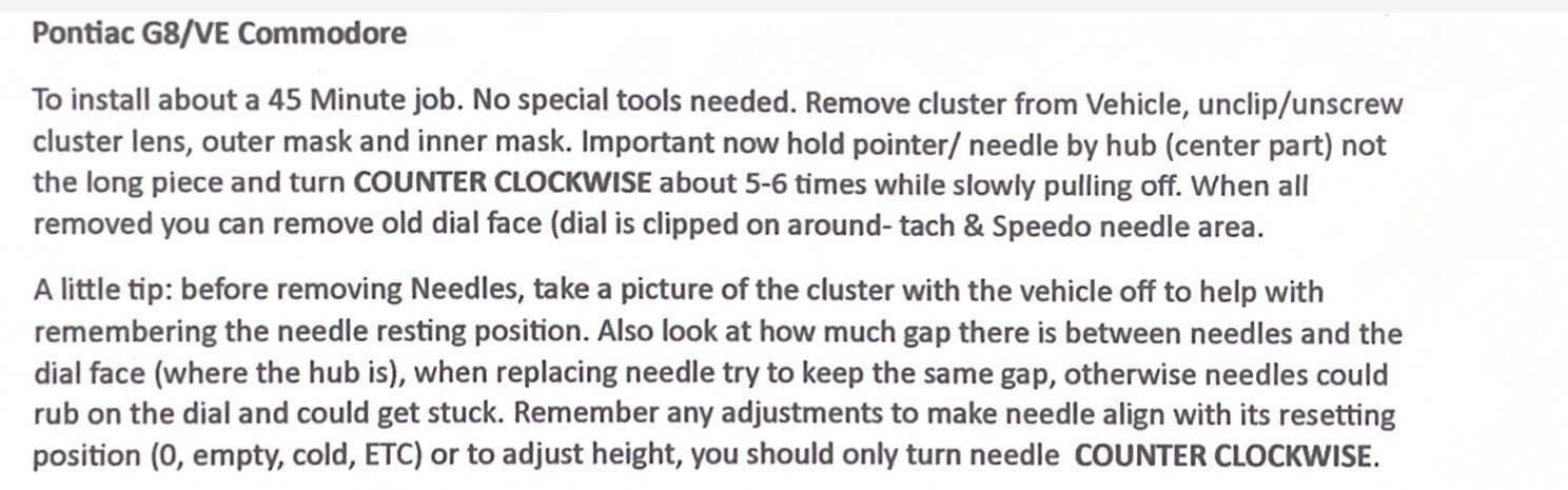 NOS Holden VE SS Commodore Voodoo Blue Dial Face Cool Mod For Pontiac ...