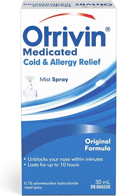 Otrivin Nasal Spray Cold & Allergy Medication Decongestant Original ...
