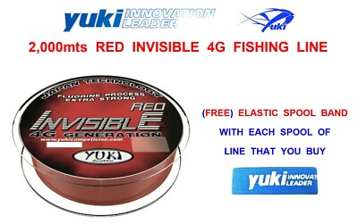 2000m YUKI RED INVISIBLE LINE COARSE SEA FISHING YUKI INVISIBLE 4G ...