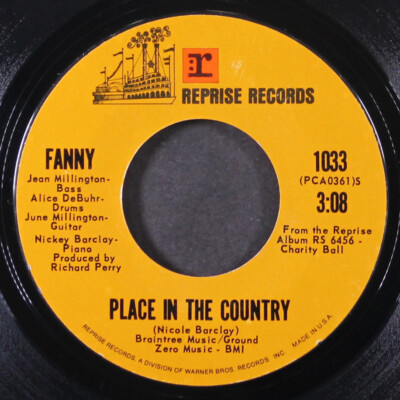 FANNY: charity ball / place in the country REPRISE 7" Single 45 RPM | eBay