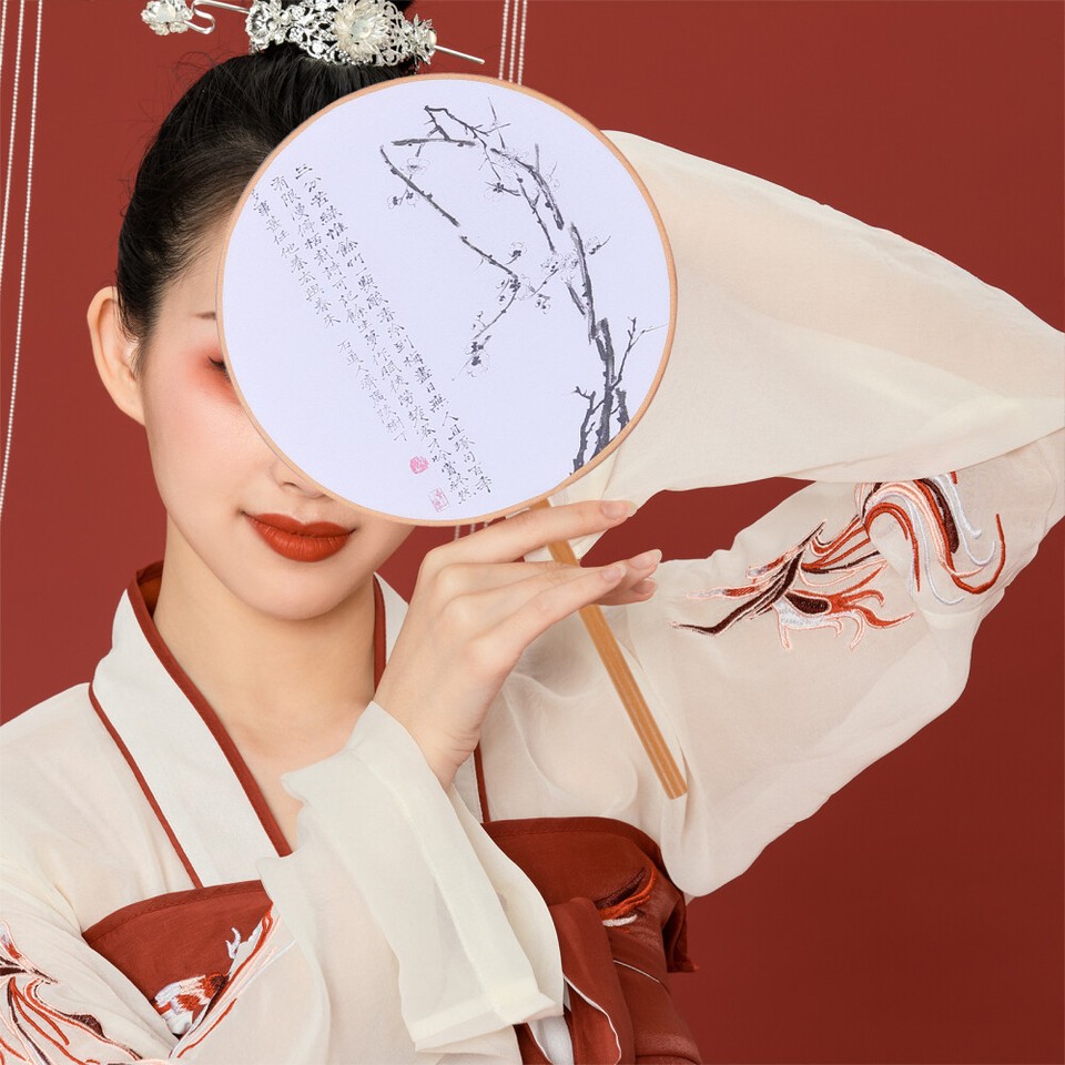 5 Pcs Round Fan Skeleton Folding Handles Chinese Handheld Material ...