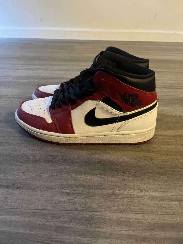 Nike Air Jordan 1 Mid 'Chicago' Red / White / Black Mens U.S. Size 9 | eBay
