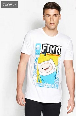 ADVENTURE TIME FINN COMIC HERO PRINT T-SHIRT MEN M Authentic RARE SALE ...
