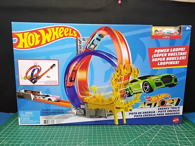 Hot Wheels Action Energy Track Set Power Loops w/ 1 Car | eBay