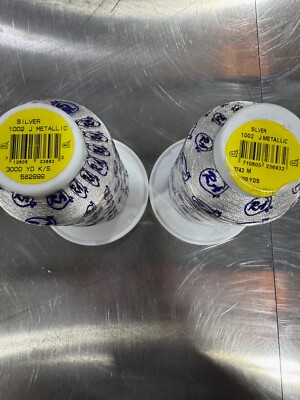EMBROIDERY THREAD LOT ROBISON-ANTON RAYON J METALLIC SILVER 3000yds 2 ...