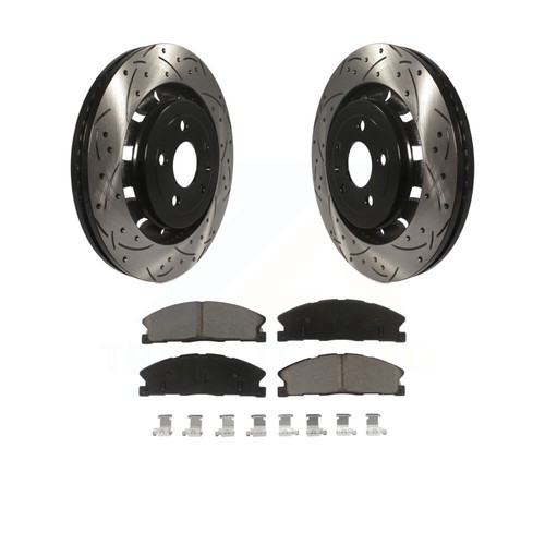 Front Drilled Slotted Brake Rotors Pads Kit for 2013-2019 Ford Explorer ...