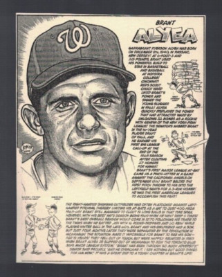 Brant Alyea Washington Senators Cartoon Baseball Print BK1 JOYNER | eBay
