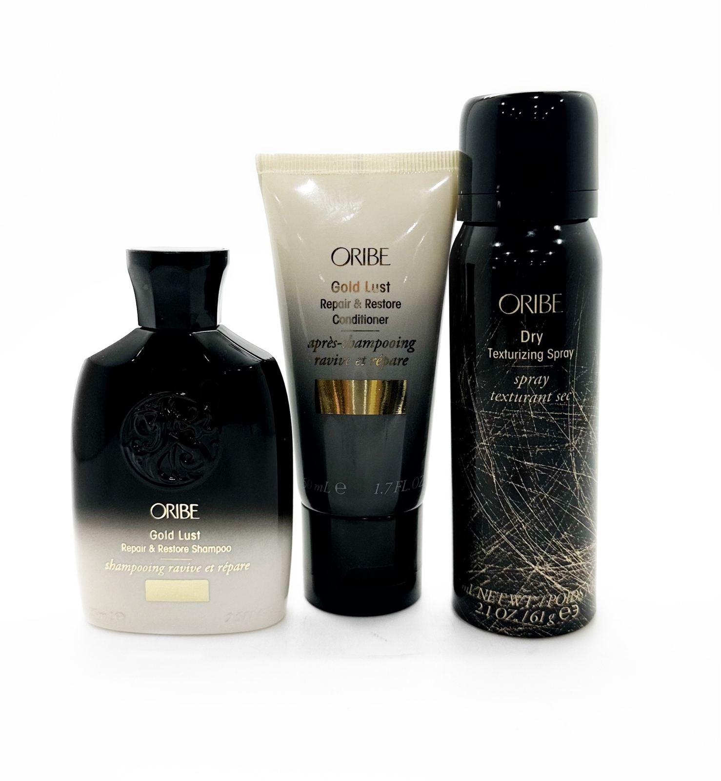 Oribe Gold Lust Repair Shampoo/ Conditioner and Dry Texturizing Spray ...