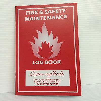 10 x FIRE LOG BOOK A4 PERSONALISED COMPLIANT LANDLORD SECURITY SAFETY ...