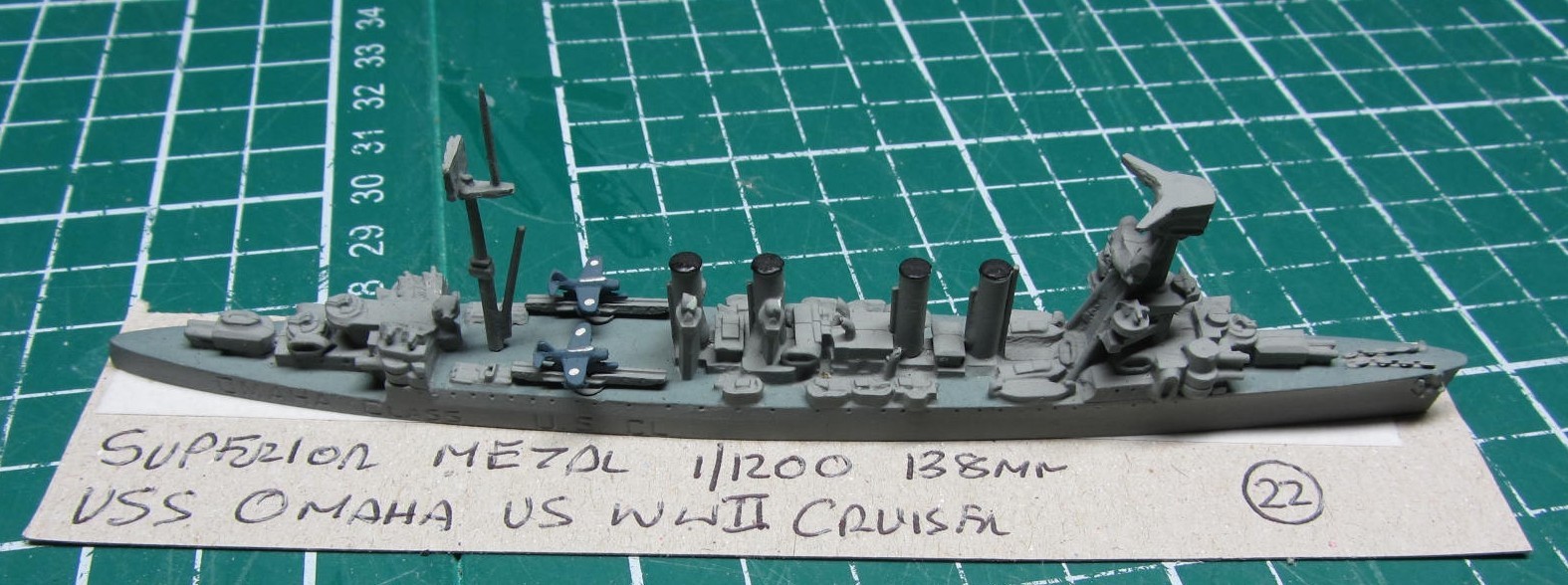 USS Omaha US WWII Cruiser by Superior, Scale 1/1200 1/1250 Ship Model ...