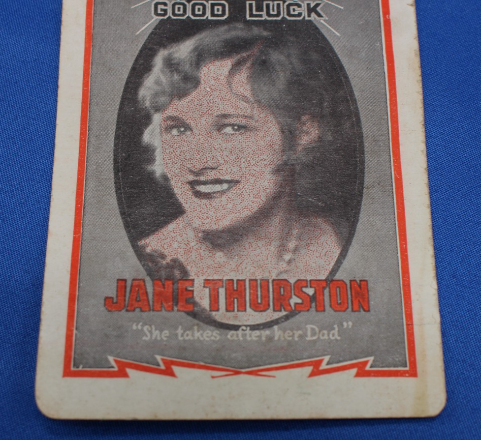 Howard & Jane Thurston Great Magician Good Luck Throw Out Stage Card ...