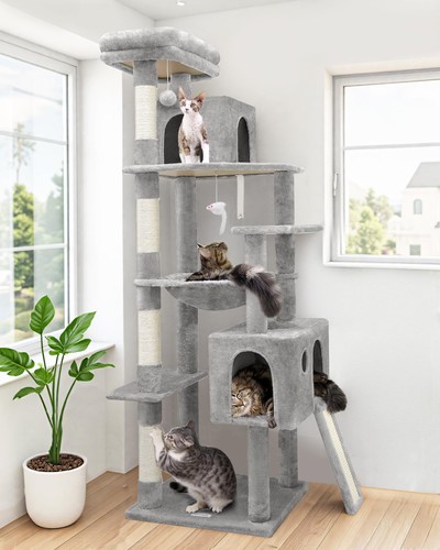 Heavy Duty Cat Tree, 70 inch Sturdy Cat Tree for Indoor Cats Extra ...