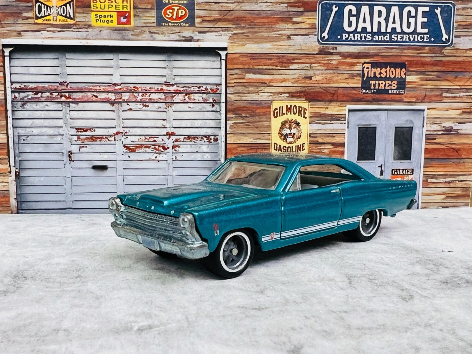 🇺🇸🇺🇸Hot Wheels Garage 66 Ford Fairlane Real Riders Teal C20🇺🇸🇺🇸 | eBay