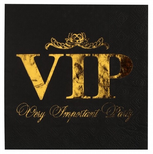 VIP Party Napkins Black Gold Very Important Party Celebrity Serviettes ...