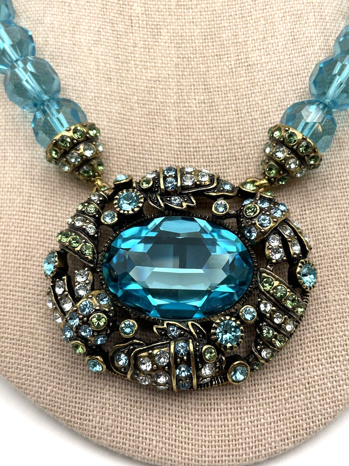 HEIDI DAUS "Oval Opulence" Beaded Crystal Pendant Drop Necklace - NIB ...