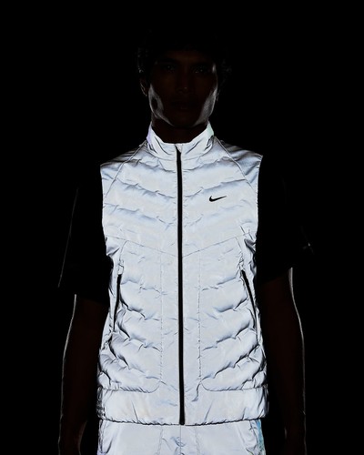 Size Medium Nike Therma-Fit ADV Reflective Silver Running Vest FZ1131 ...