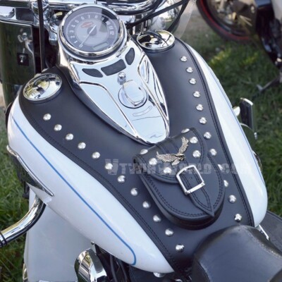V LEATHER TANK PAD PANEL BIB FOR HARLEY DAVIDSON SOFTAIL HERITAGE ...