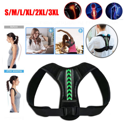 For Men Women Posture Corrector Support Upper Back Shoulder Brace Belt ...