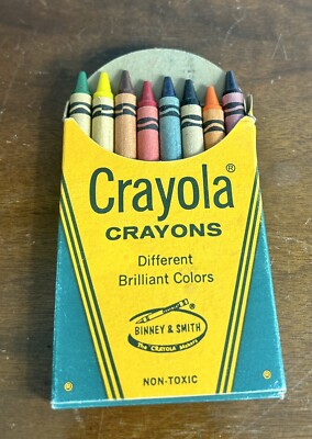 Crayola Crayons Binney & Smith Crayons 8 Brilliant Colors Vintage NOS ...