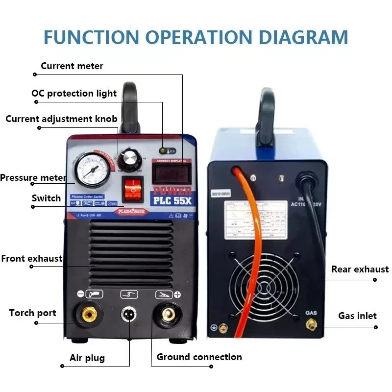 CUT55 110/220V 55A Plasma Cutter Machine IGBT DC Inverter Fit Precise ...