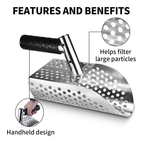 Stainless Steel Sand Scoop Hand Sifter for Metal Detecting Digging on ...