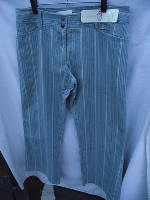 BNWT Womens Sz 18 Autograph 1626 Brand Pale Blue Denim Cream Stripe ...