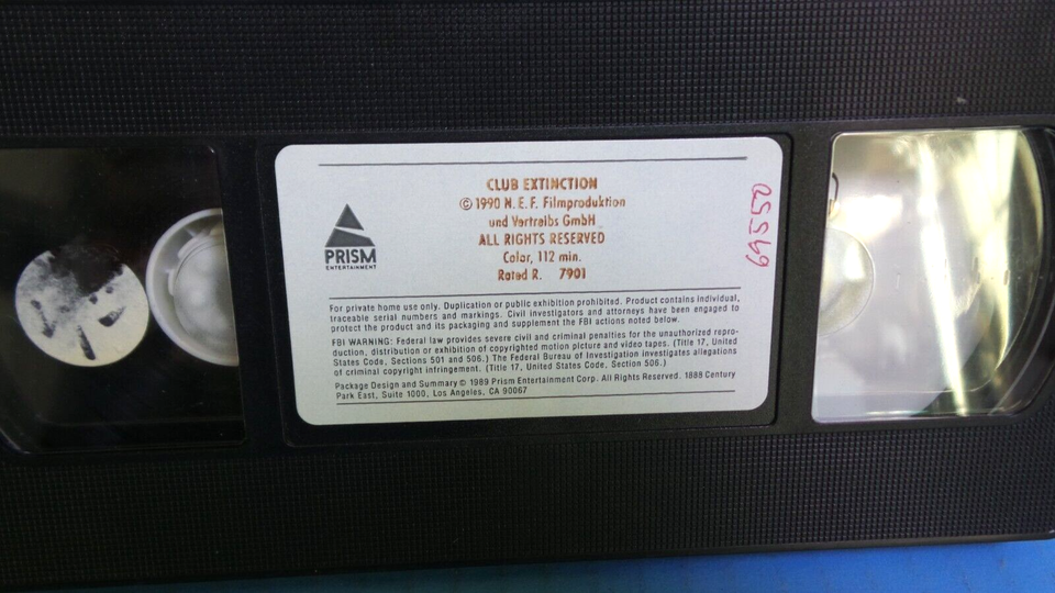 Club Extinction (VHS, 1991) 86625790137 | eBay