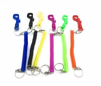 2 X Retractable Key Chain Spiral Key Chain Keyring Stretchy Elastic ...