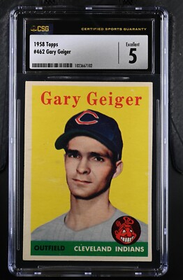1958 Topps #462 Gary Geiger Cleveland Indians - Rookie - Short Print - CSG 5 Ex | eBay