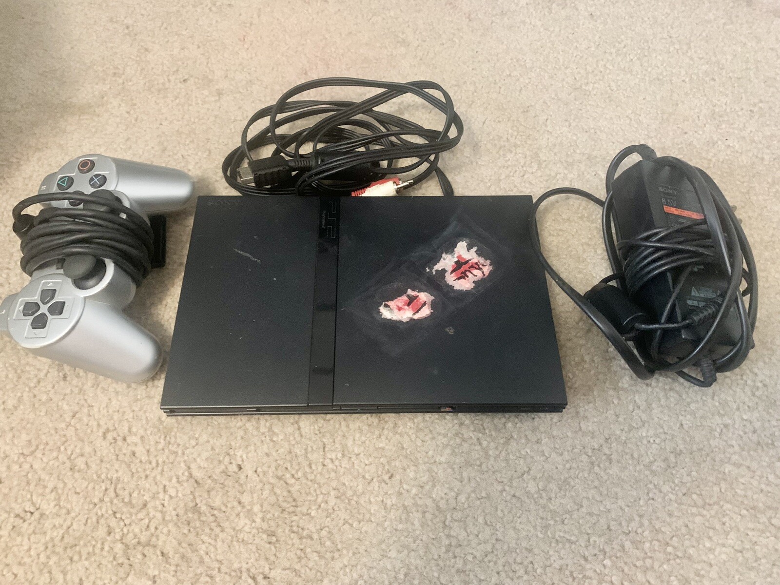 PlayStation 2 PS2 Slim Console SCPH-75001 With Cords & Silver ...