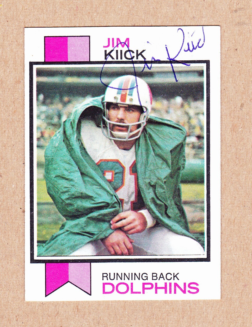 Jim Kiick (DEC) signed 1973 Topps card #316-Miami Dolphins | eBay