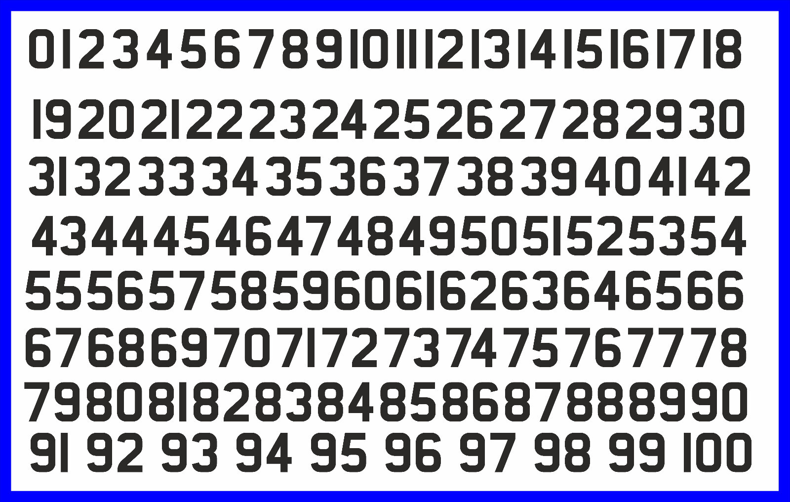 Sticky Back Numbers 1-100 15mm - 100mm self adhesive vinyl labels signs ...