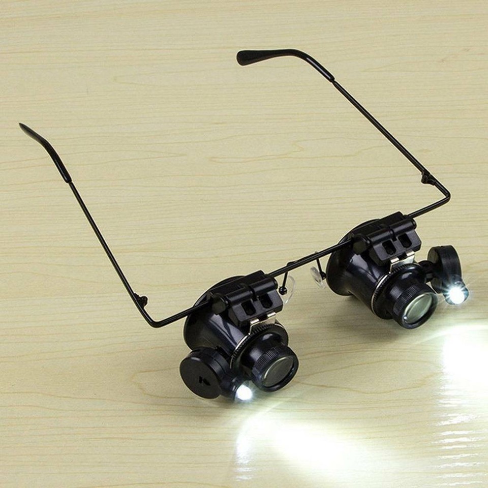 20X Glasses Type Magnifier Watch Repair Tool with Two LED Lights | eBay UK